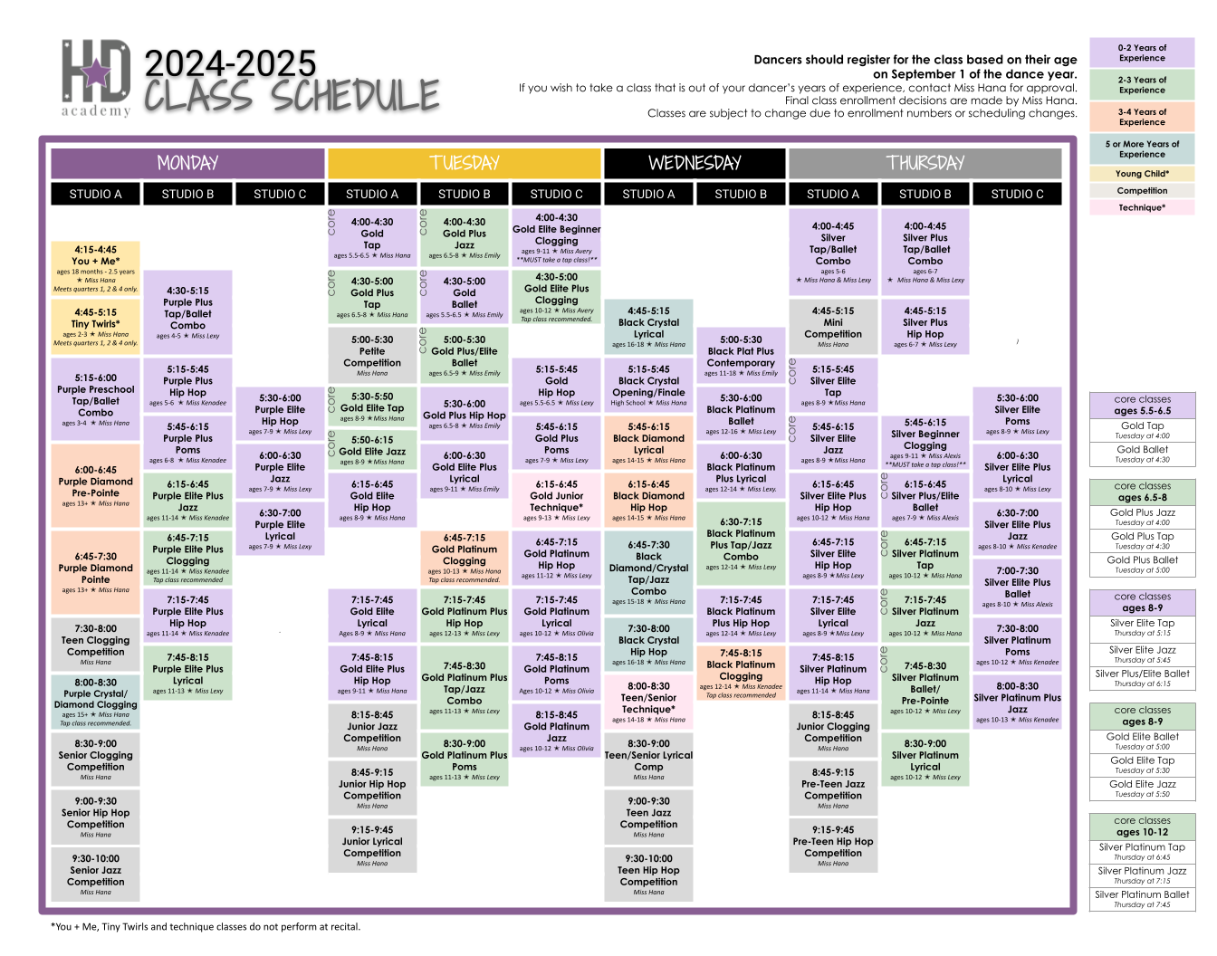 Class Schedule – hdacademy.dance