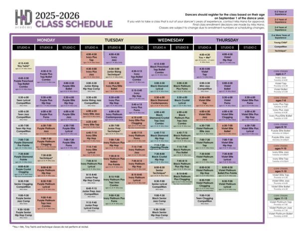 Class Schedule – hdacademy.dance